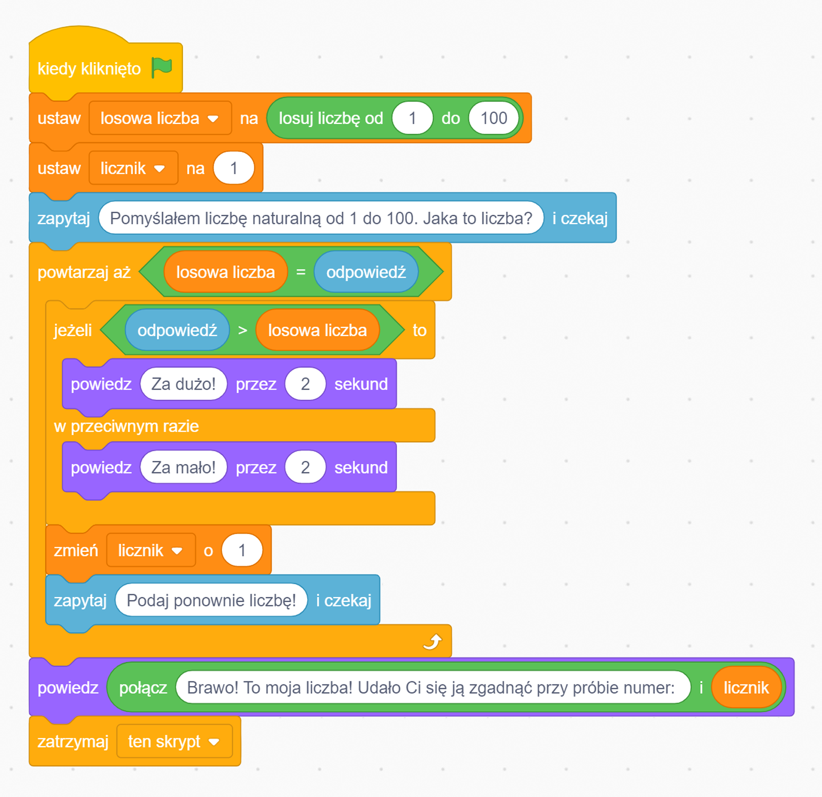 Zabawa w zgadywanie liczby - Zintegrowana Platforma Edukacyjna